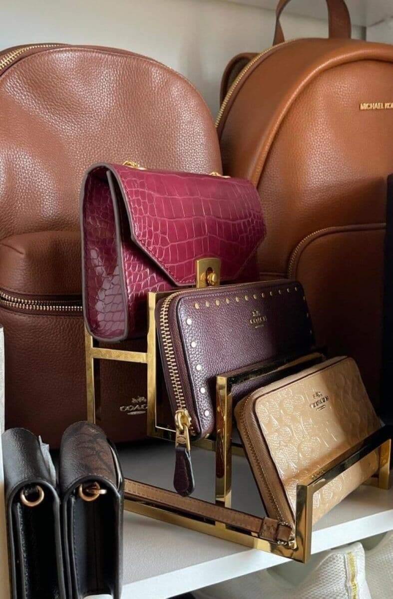 Gold Clutch Purse Display Stand - 3 Steps Clutch Handbag Holder Purse ...