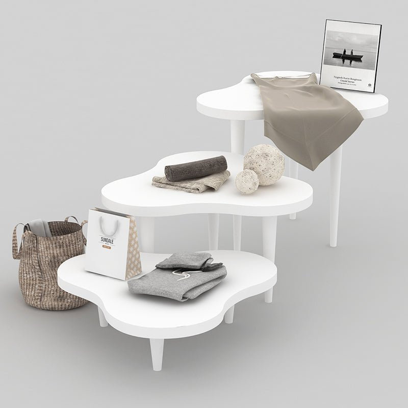 Single White Center Island Display Table with Floor Standing for Creat ...