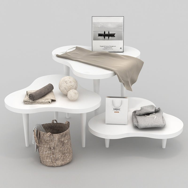 Single White Center Island Display Table with Floor Standing for Creat ...